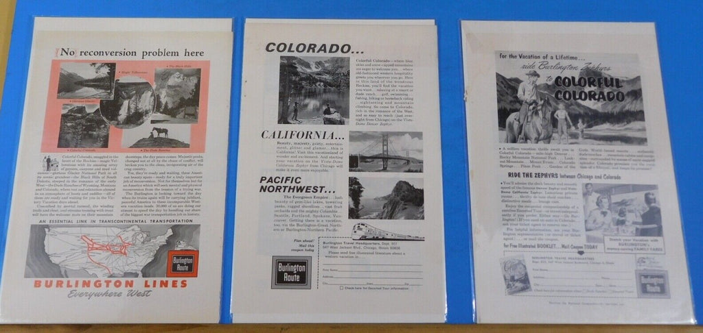 Ads Burlington Route #3 Advertisements from various magazines (10 ...
