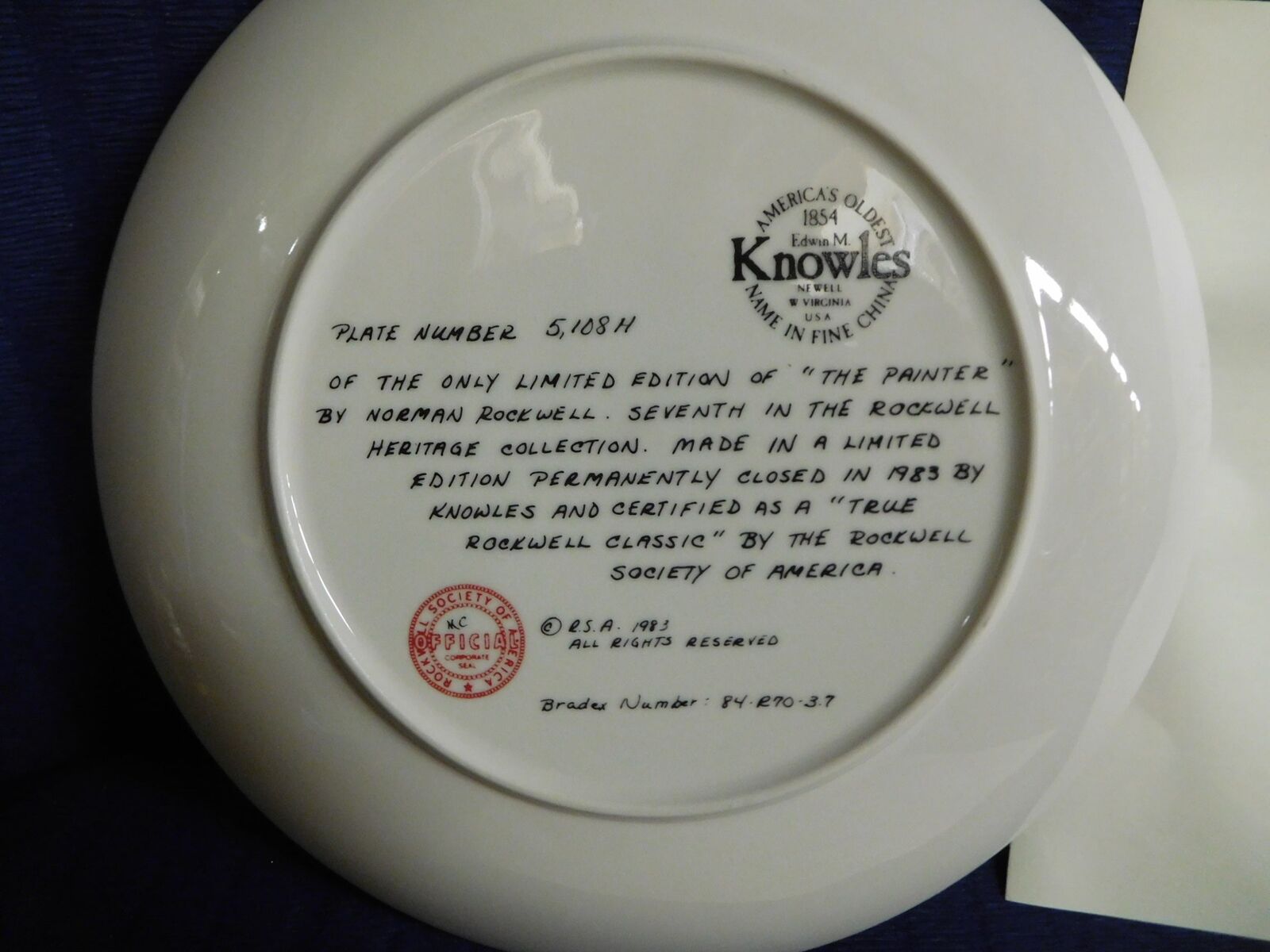 Plate Norman Rockwell The Painter Rockwell Heritage Collection ...