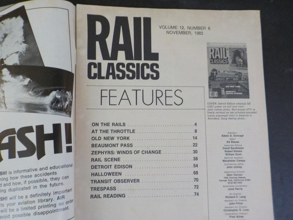 Rail Classics Magazine 1983 November V12#6 Detroit Edison Ry Old New Y ...