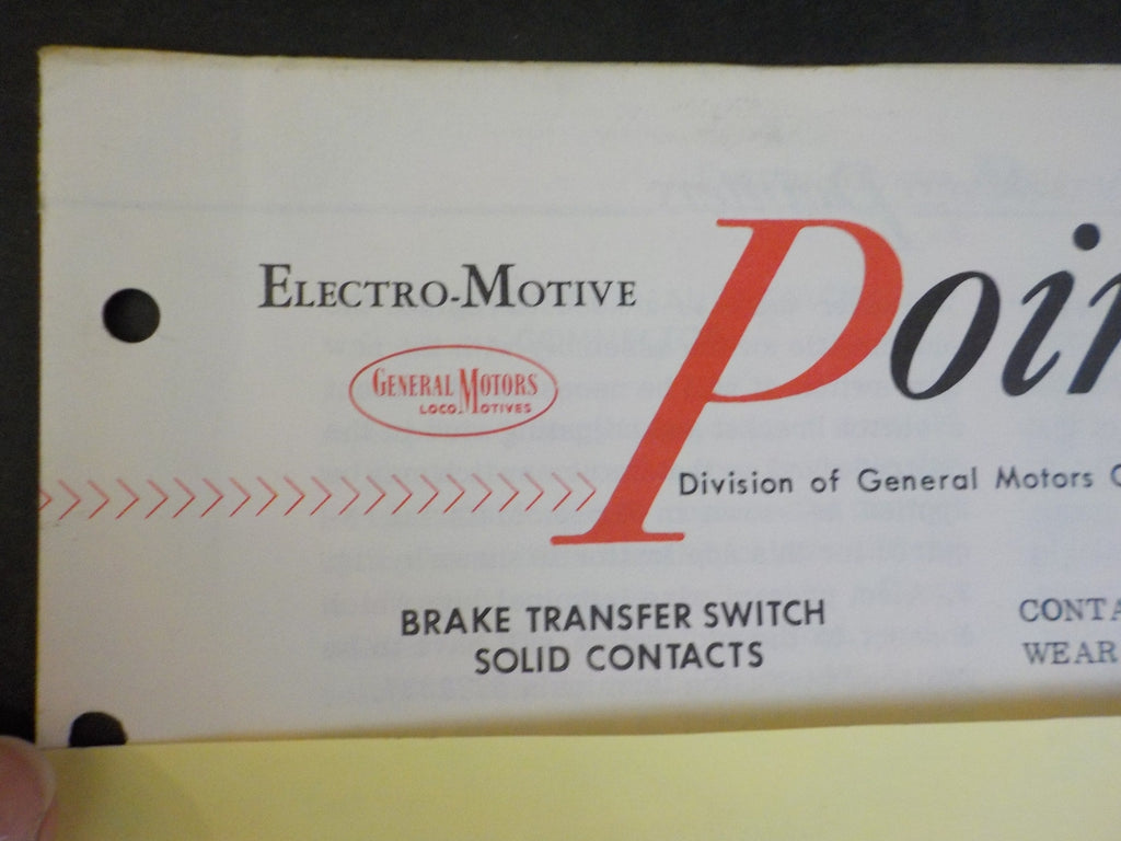 EMD Pointers 1963 September 5 Brake transfer switch solid contacts ...