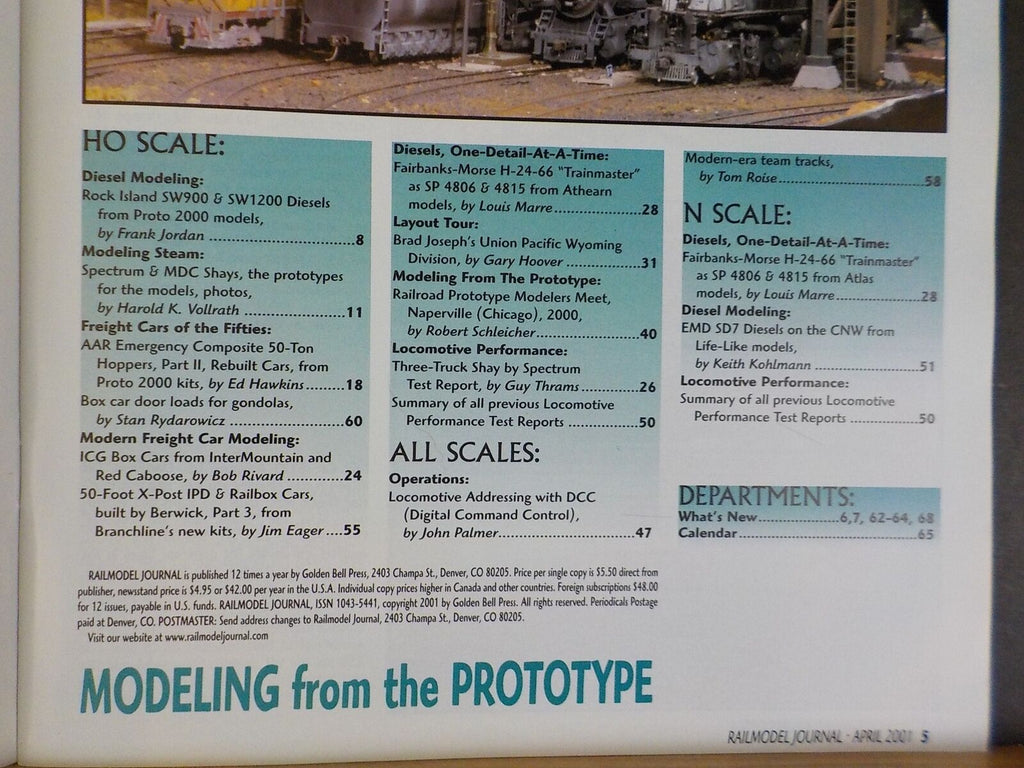 RailModel Journal 2001 April Union Pacific Layout Tour – RailroadTreasures
