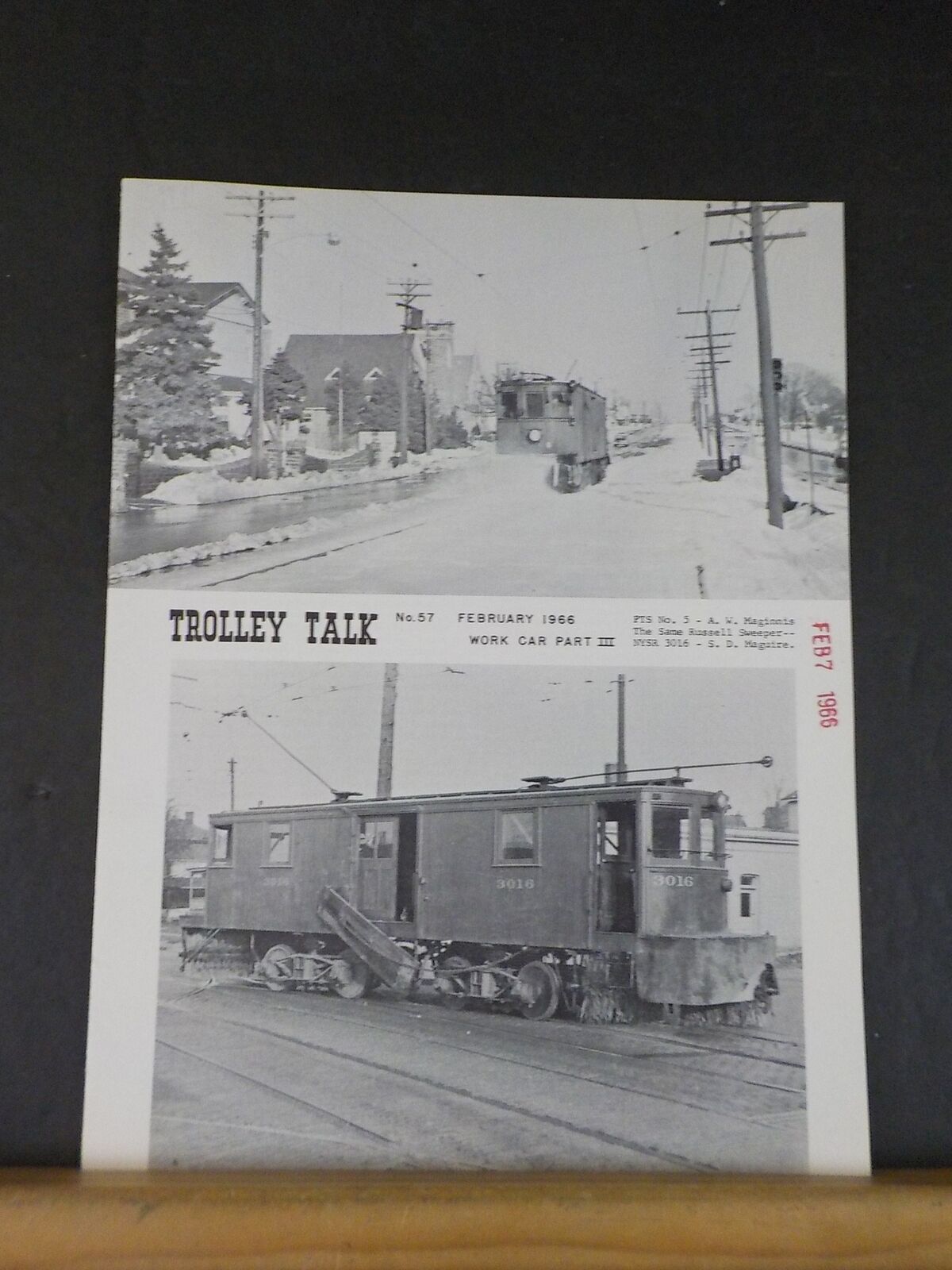Trolley Talk #57 1966 February Work car pt 3 double truck snow sweeper ...