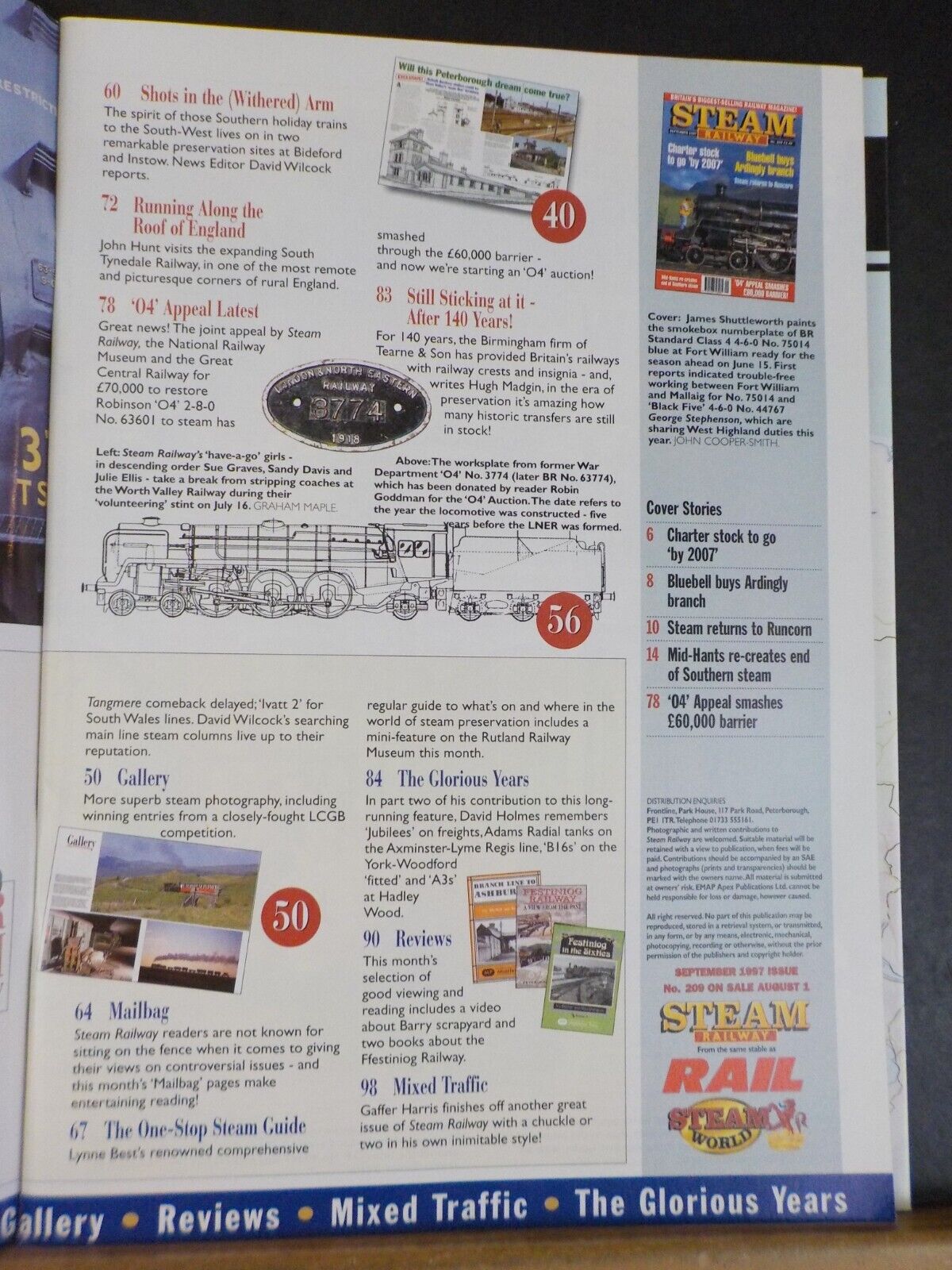 Steam Railway #209 September 1997 Bluebell buys Ardingly branch MAP in ...