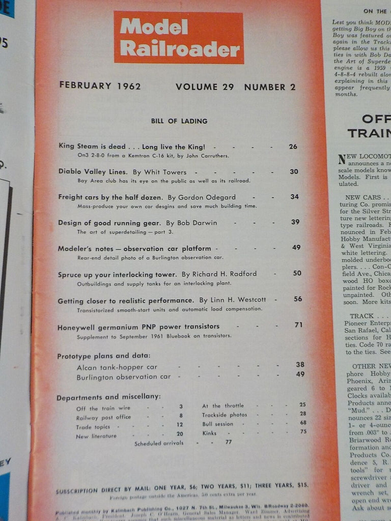 Model Railroader Magazine 1962 February More on superdetailing steam l ...