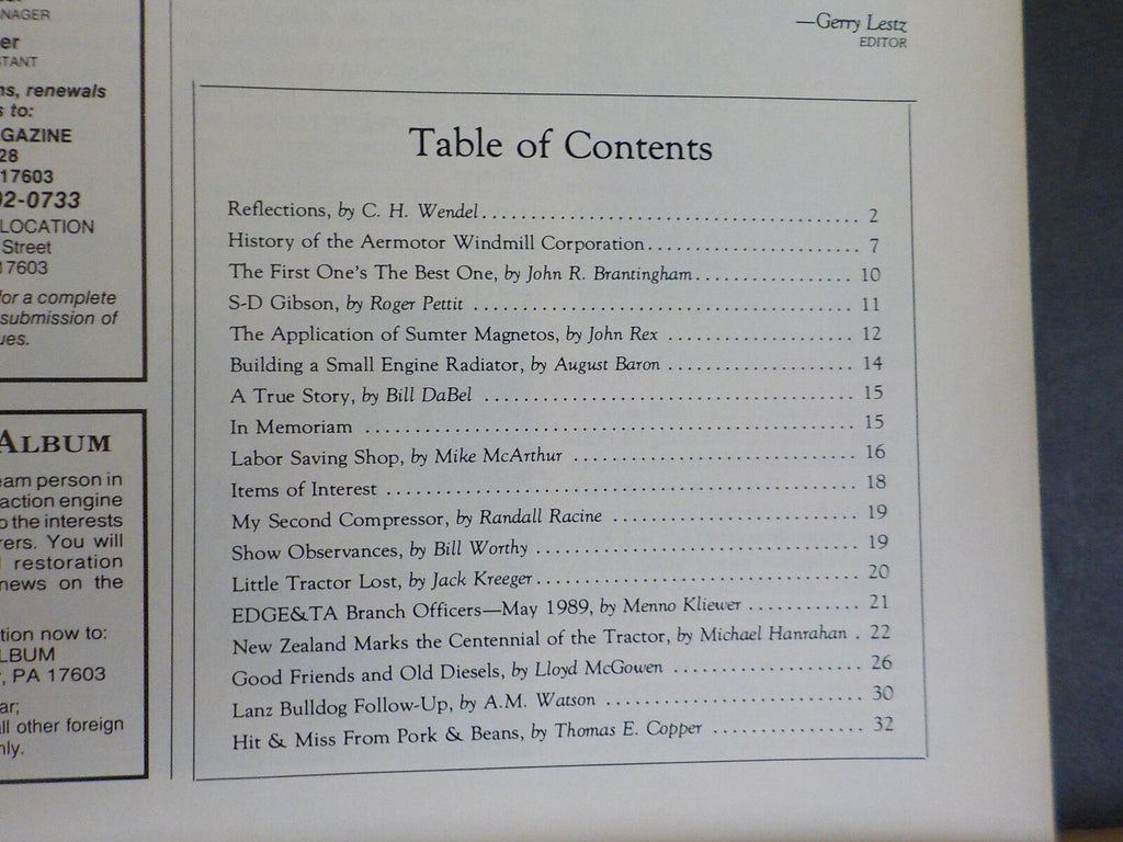 Gas Engine Magazine 1989 November Aermotor Windmill Small engine radia ...