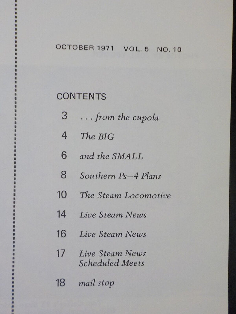 Live Steam Magazine 1971 Oct Big and Small southern Ps4 – RailroadTreasures