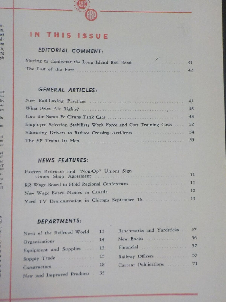 Railway Age 1952 September 8 SP New Rail-Laying Practices ...