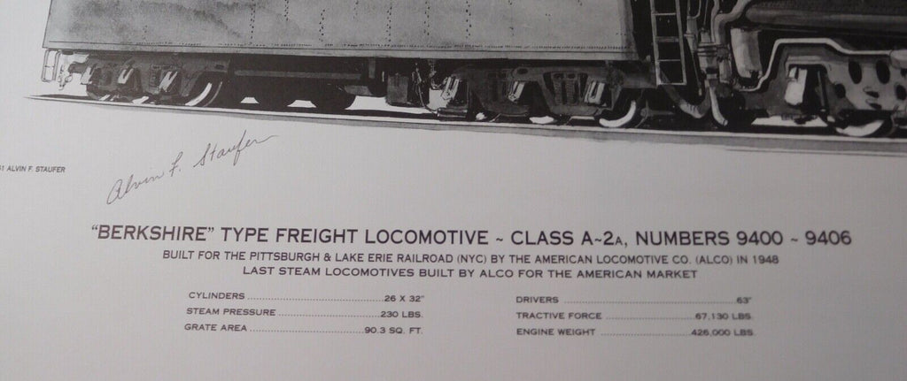Print NYC Berkshire Type Freight Locomotive Class A2 by Alvin F. Stauf ...