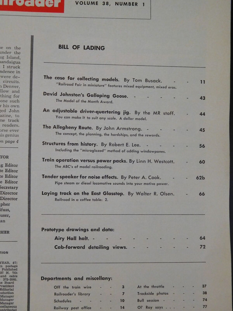 Model Railroader Magazine 1971 January The case for collecting models ...