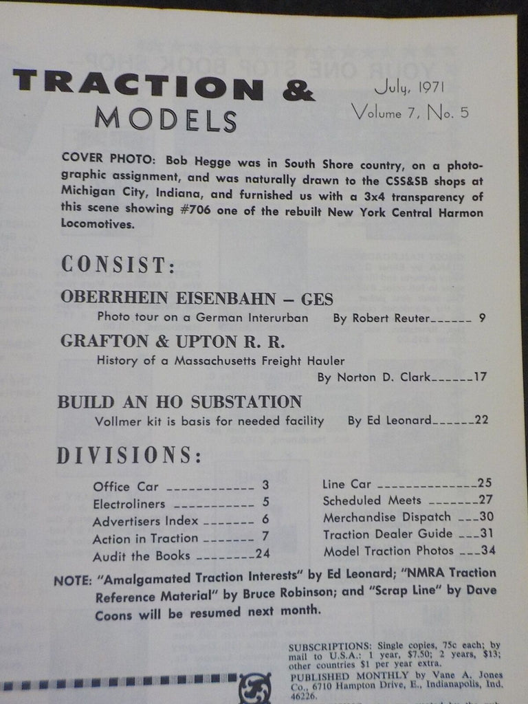 Traction & Models 1971 July German Interurban Grafton & Upton HO Subst ...