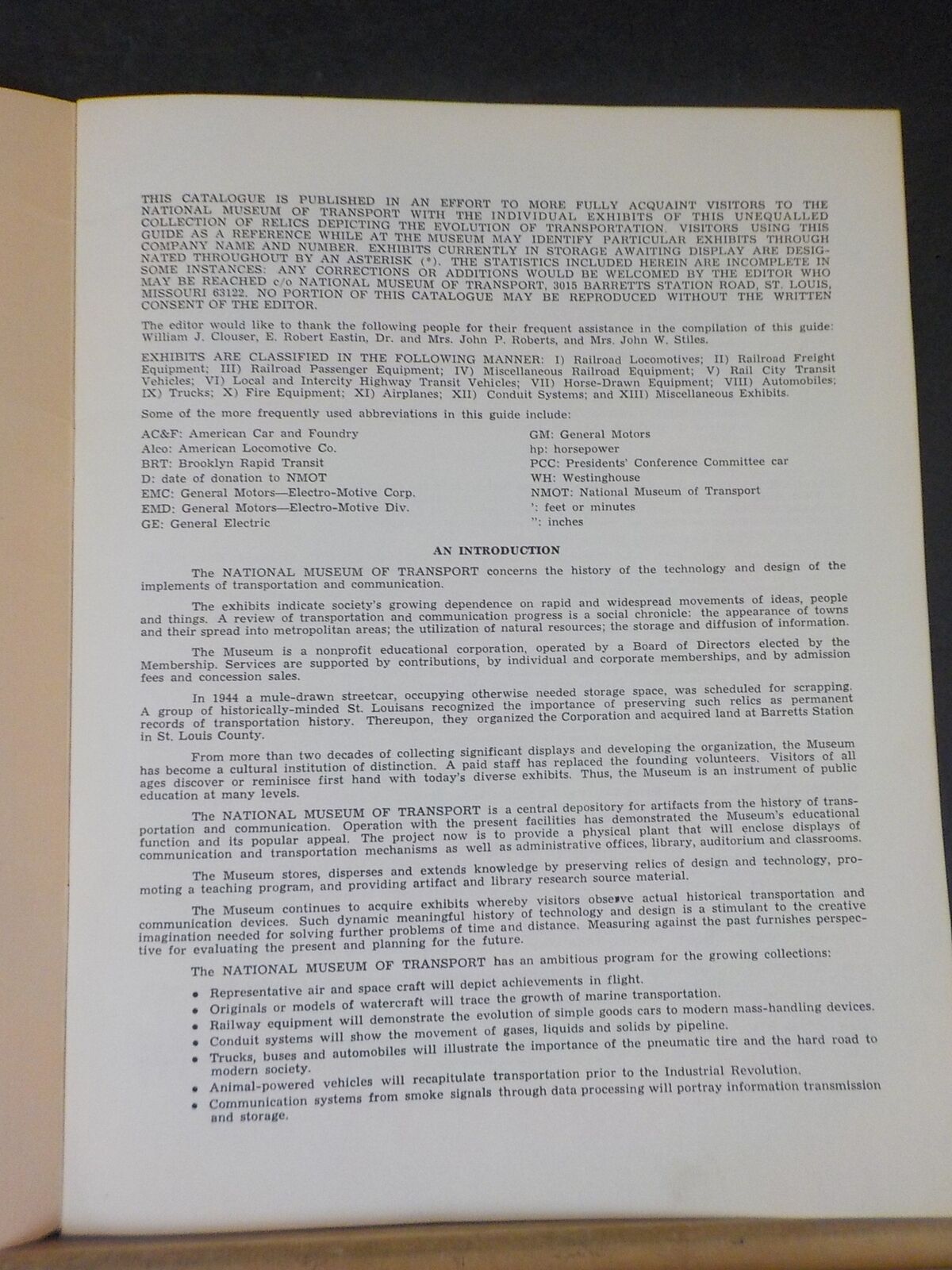Exhibit Guide National Museum of Transport by Cliff Saxton Jr St Louis ...