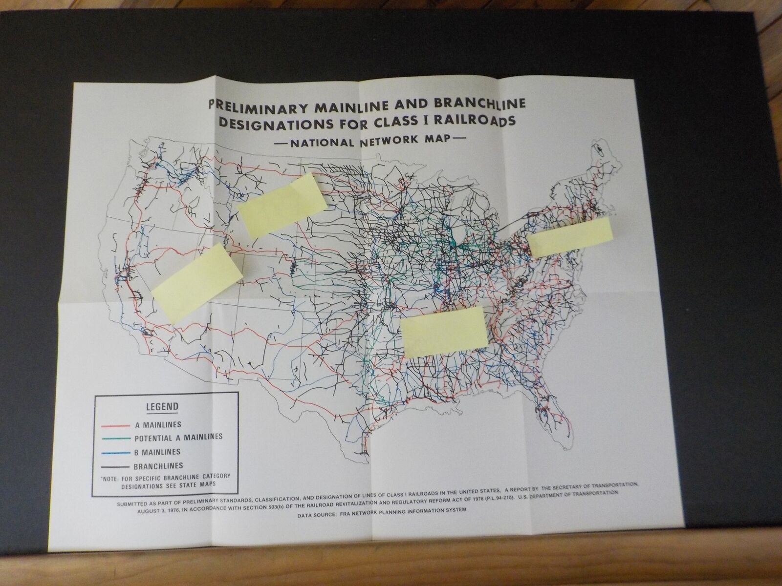 Map Preliminary mainline and branchline designations for Class I railr ...