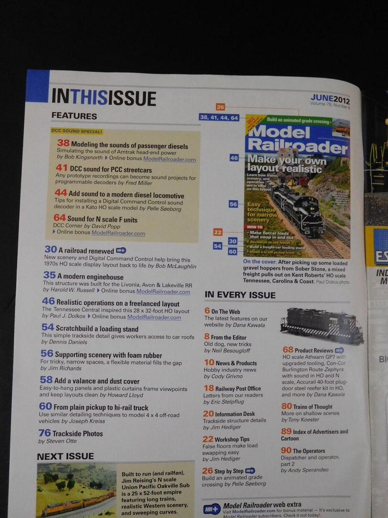 Model Railroader Magazine 2012 June DCC sound Make layout realistic ...