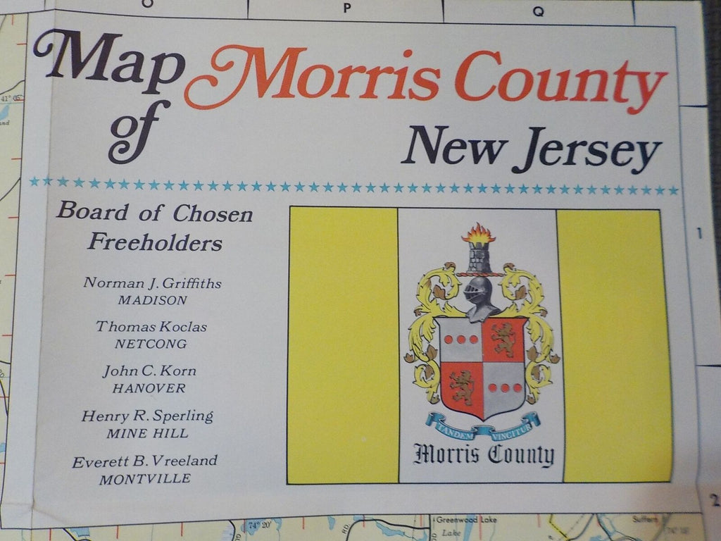 Map of Morris County, New Jersey 1969 Railroad Yacht clubs Parks ...
