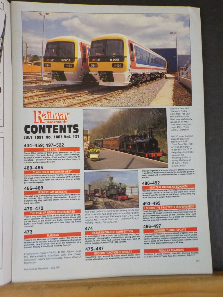 Railway Magazine 1991 July Class 50s North-West Sector Locomotive Guid ...