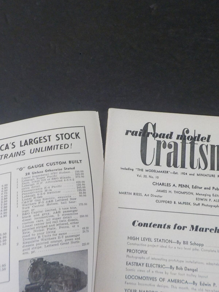 Railroad Model Craftsman Magazine 1952 March Icing Platform Smoother q ...