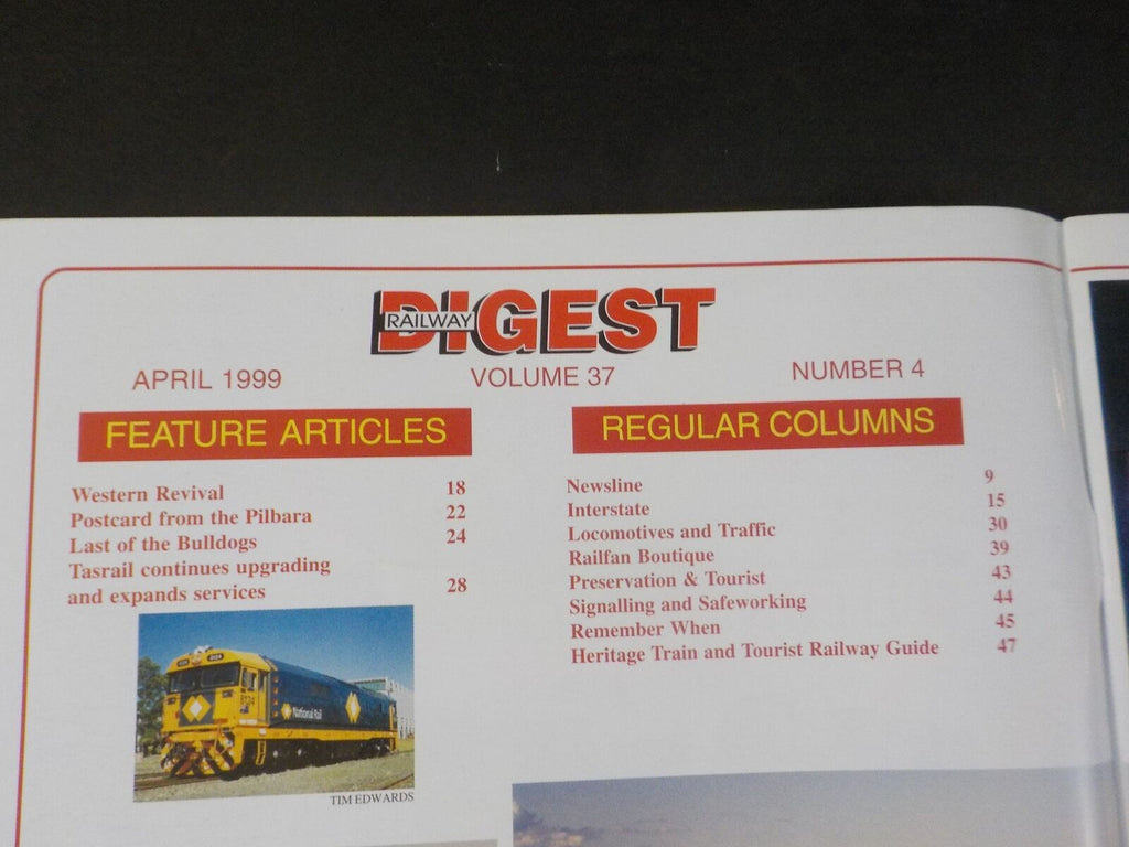 Railway Digest Magazine 1999 April Australian Railway Historical Socie ...